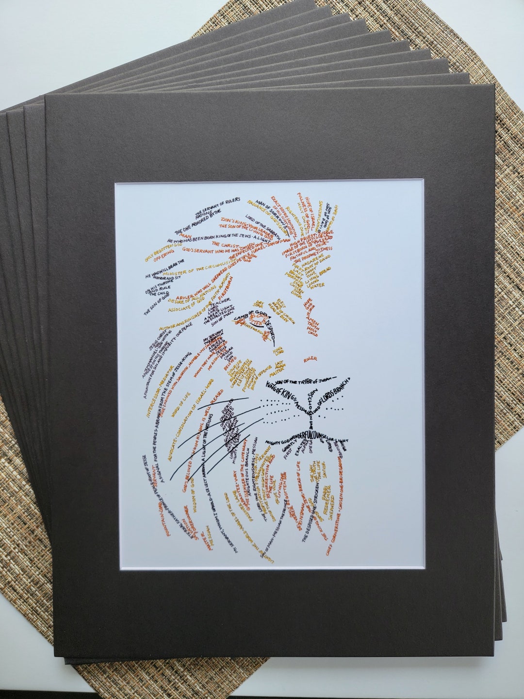 Lion of Judah Word Art Print (5x7) – Christian Scripture With Black ...