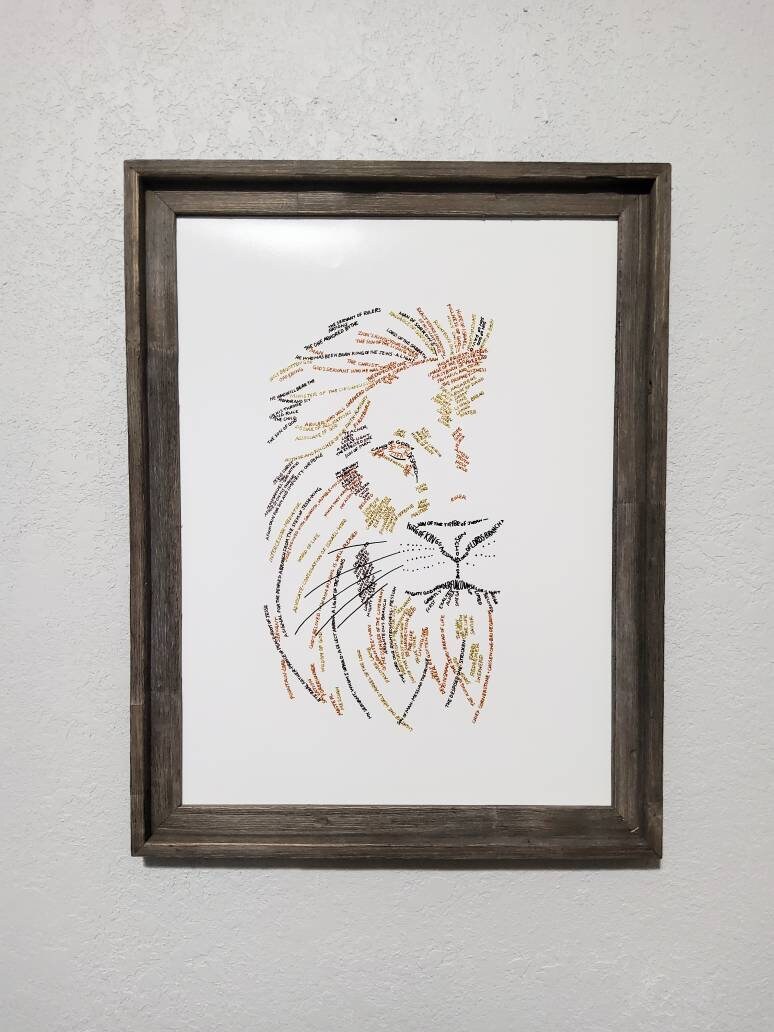 Lion of Judah Word Art Printnames of God Christian Scripture - Etsy Canada