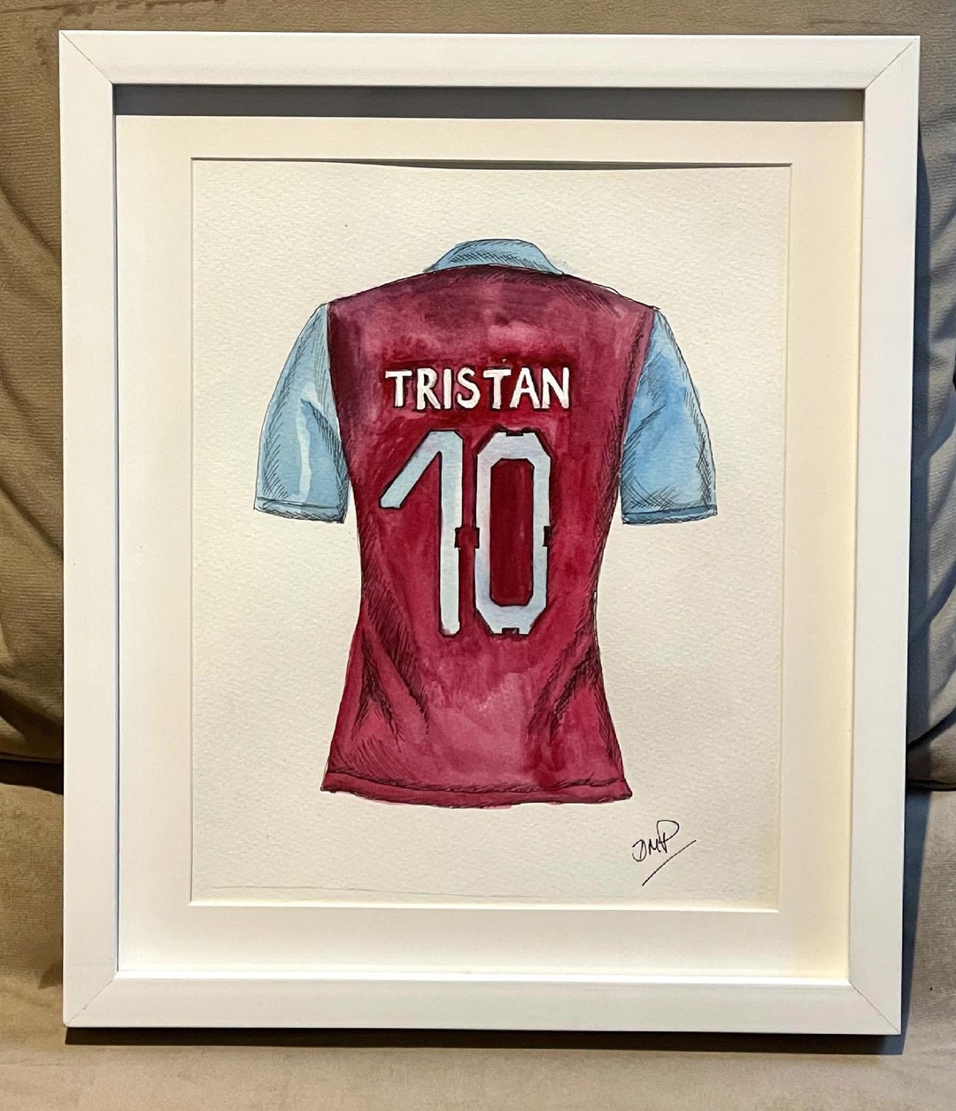 Hand-drawn & Painted Football Shirt - Fully Personalised, Any Team, Any ...