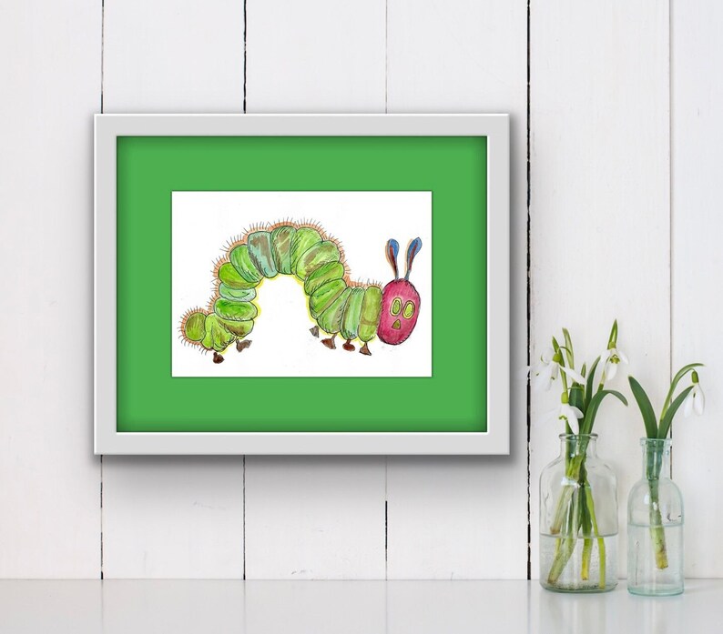 The Very Hungry Caterpillar Original Watercolour & Pen Print - Digital ...