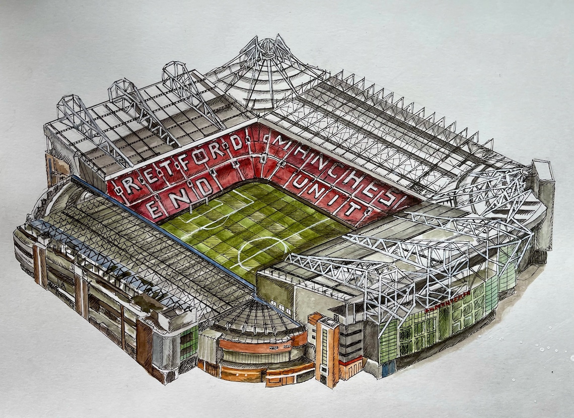 Old Trafford original artwork limited edition signed print | Etsy