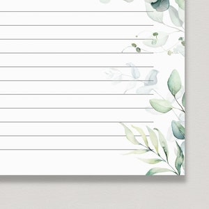 Eucalyptus Printable Paper Bundle, Stationery Set, Printable Stationery ...