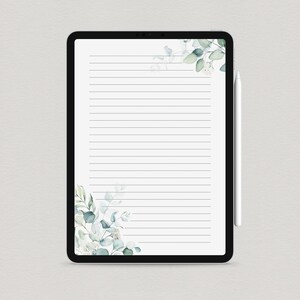 Eucalyptus Printable Paper Bundle, Stationery Set, Printable Stationery ...