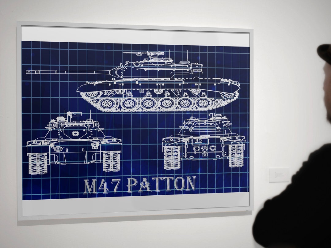 Tank, M47 Patton, M47 Patton Tank Printable, M47 Patton Blueprint ...