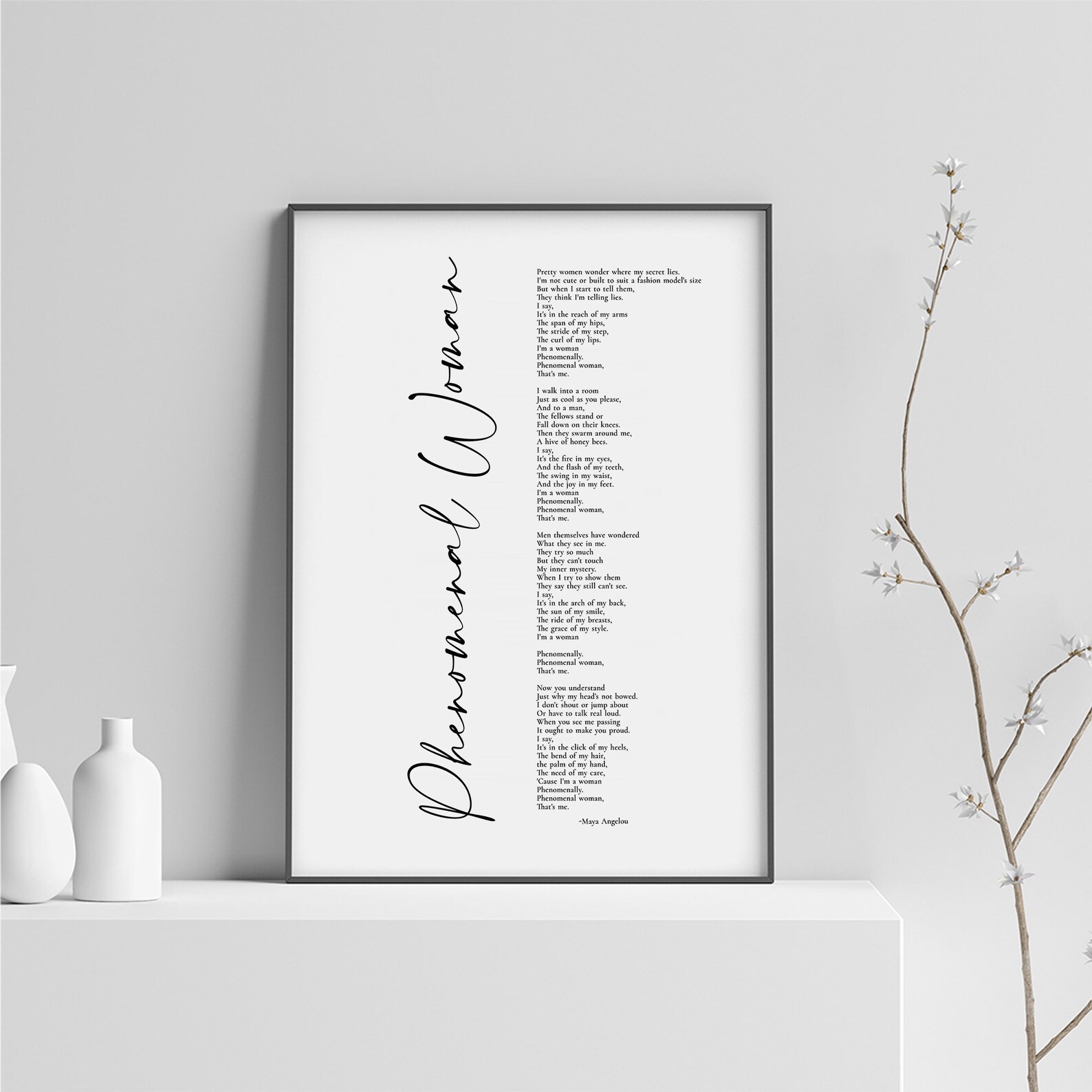 Phenomenal Woman by Maya Angelou poem printable on canvas for | Etsy