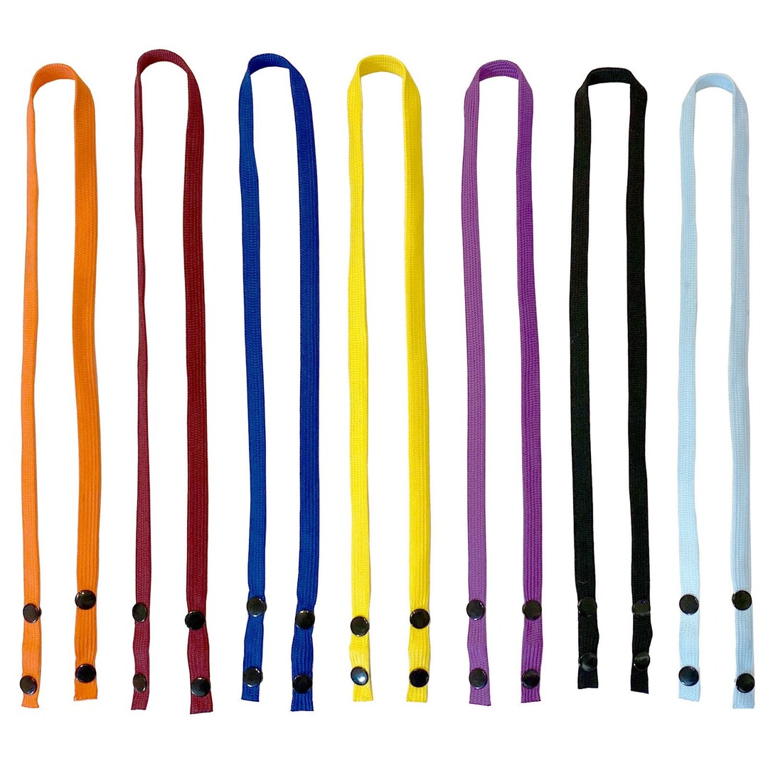 Pack of 3 Face Mask Lanyard, Snap Button Around Neck, Colorful Mask ...