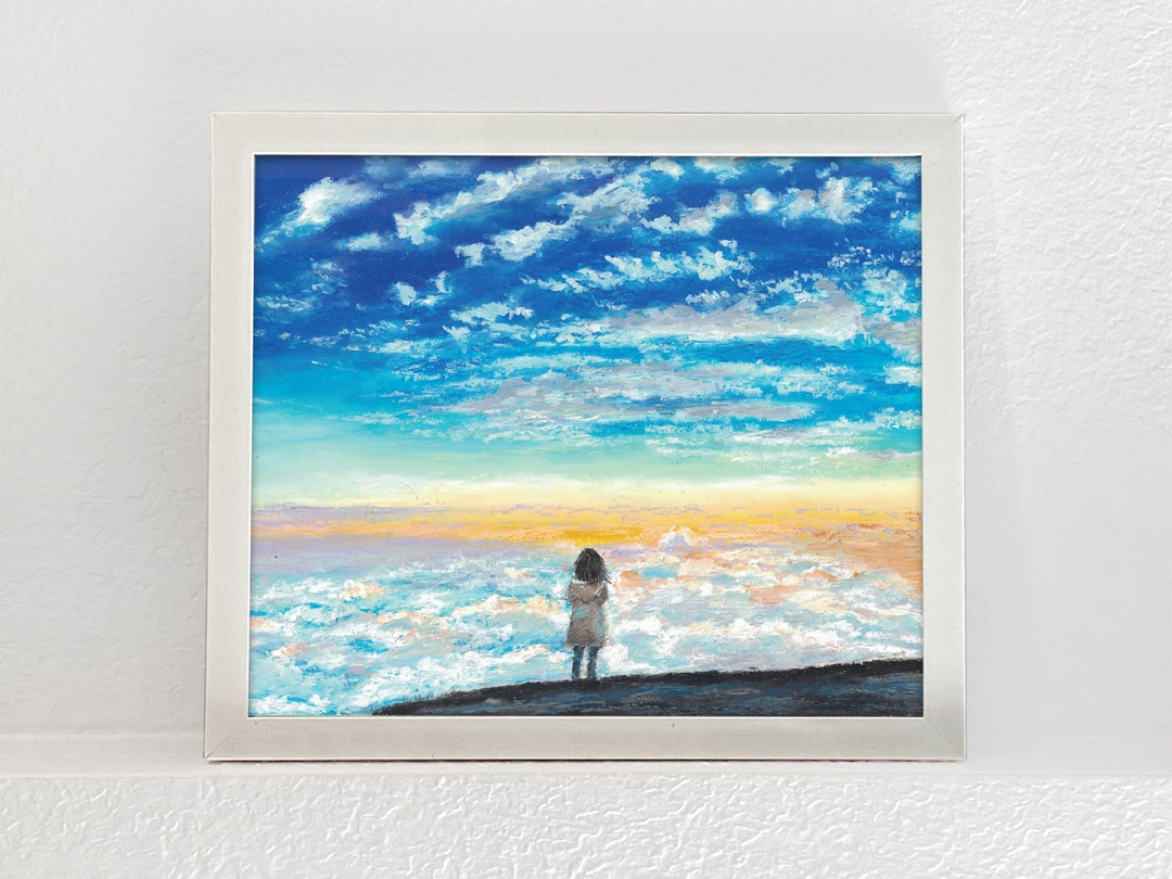 Haleakala Mountain Painting, Maui Sky Cloud Print, Oil Painting Print ...