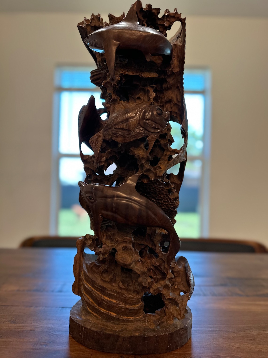 Guayacan Wood Hand Carved Sealife Wood Carving. - Etsy