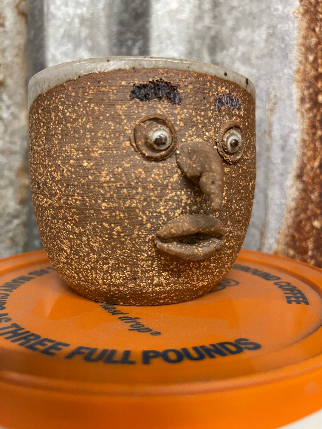 Stoneware Face Mug - Etsy