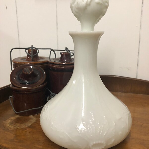 Milk Glass Decanter - Etsy