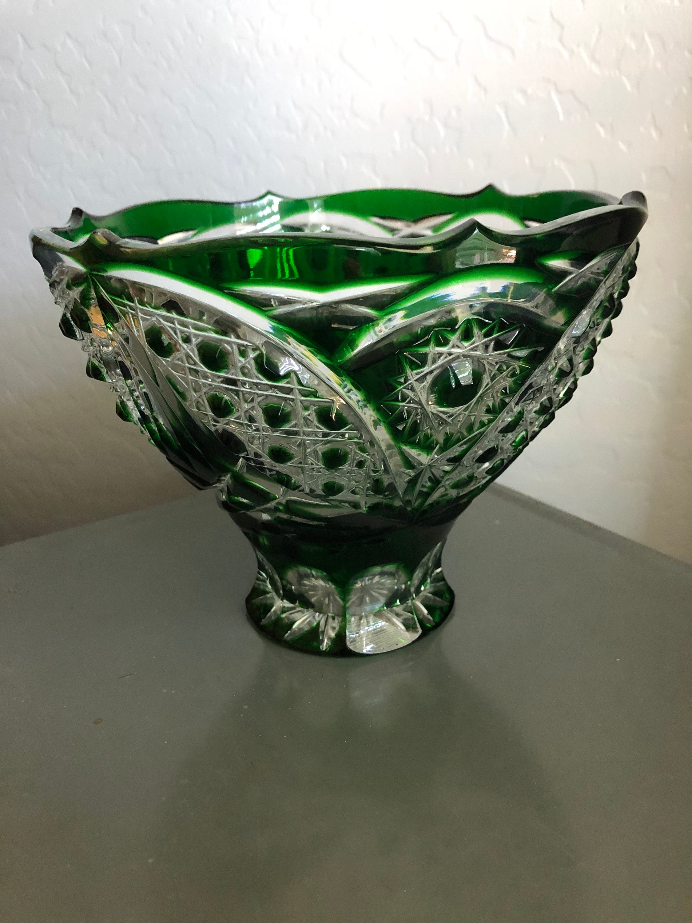 Gus-khrustalny Emerald Fruit Bowl - Etsy