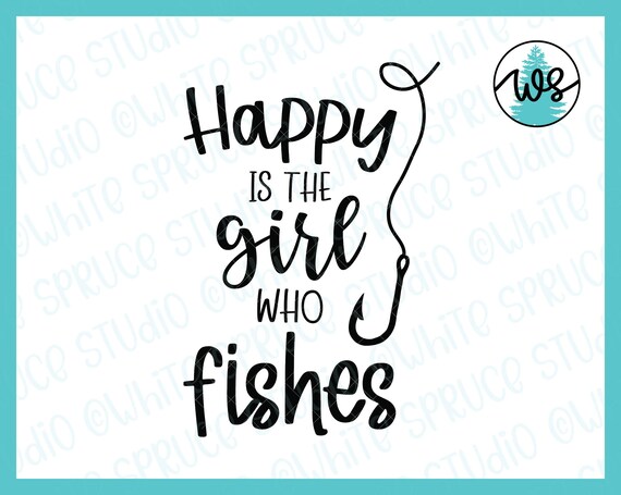 Fisch Logo SVG Fisch Spruch SVG Fisch Zitat Happy Girl | Etsy