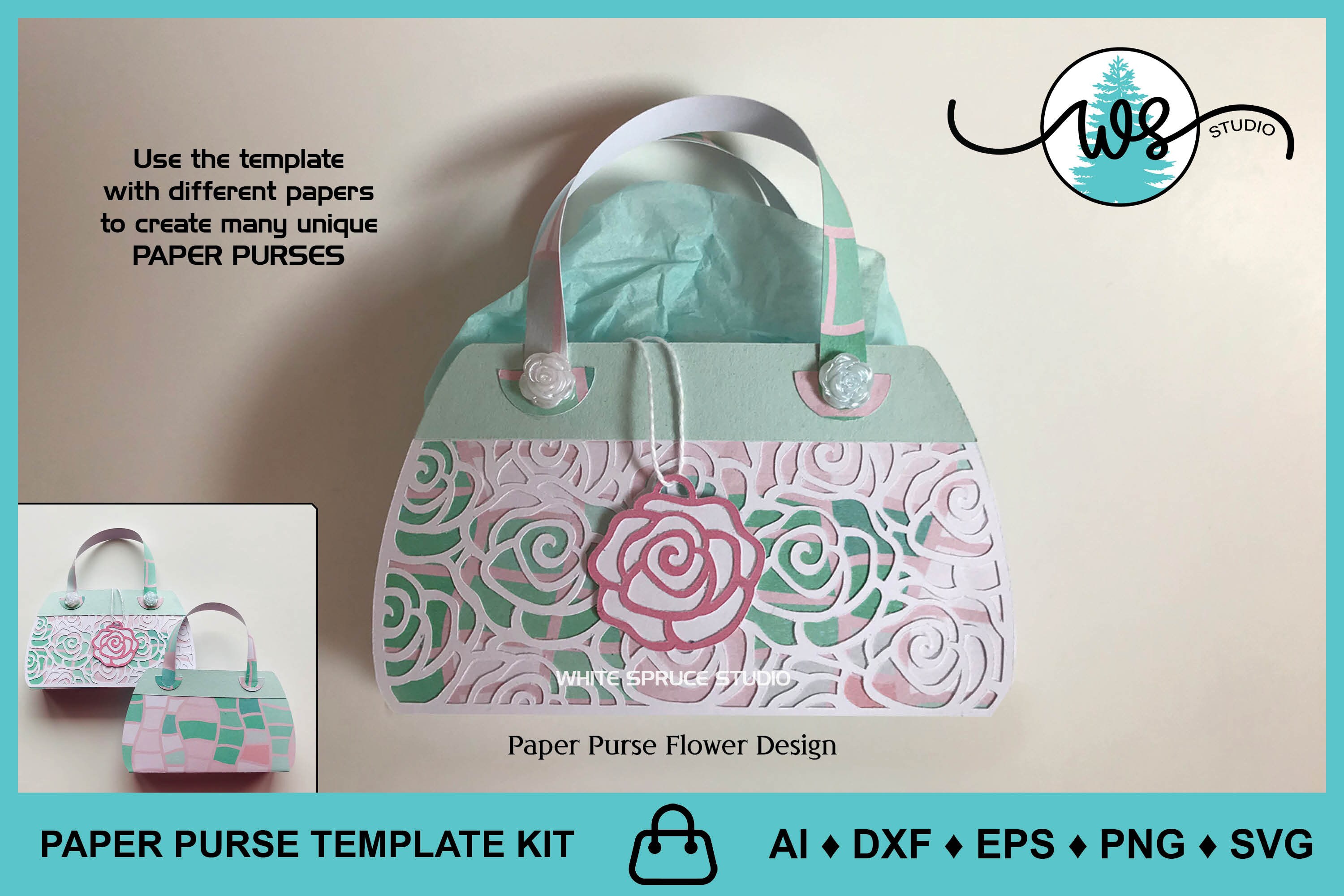 3D Paper Purse Template 3D Paper Purse Gift Box 3D Treat - Etsy Canada