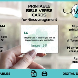 Printable Encouragement Bible Cards, Positive Affirmation Cards ...