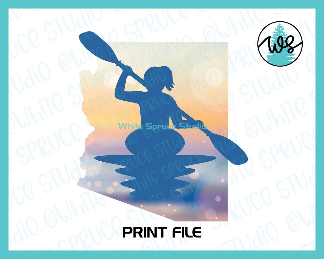 Kayak Woman Arizona State Printable, Kayak Sublimation File, Kayak PNG ...