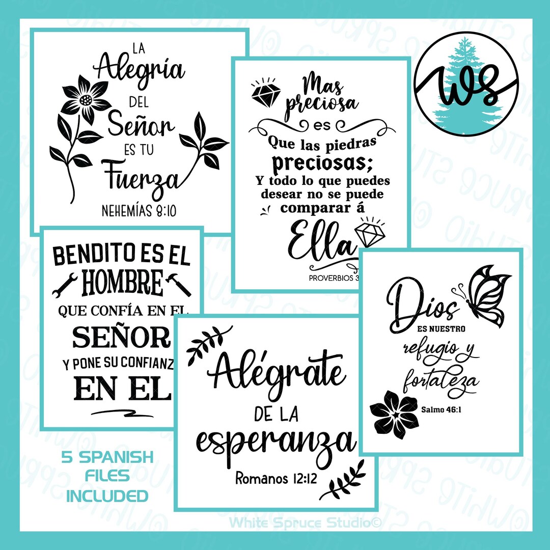 Spanish Bible Verse SVG Bundle: Christian Inspiration (digital Download ...