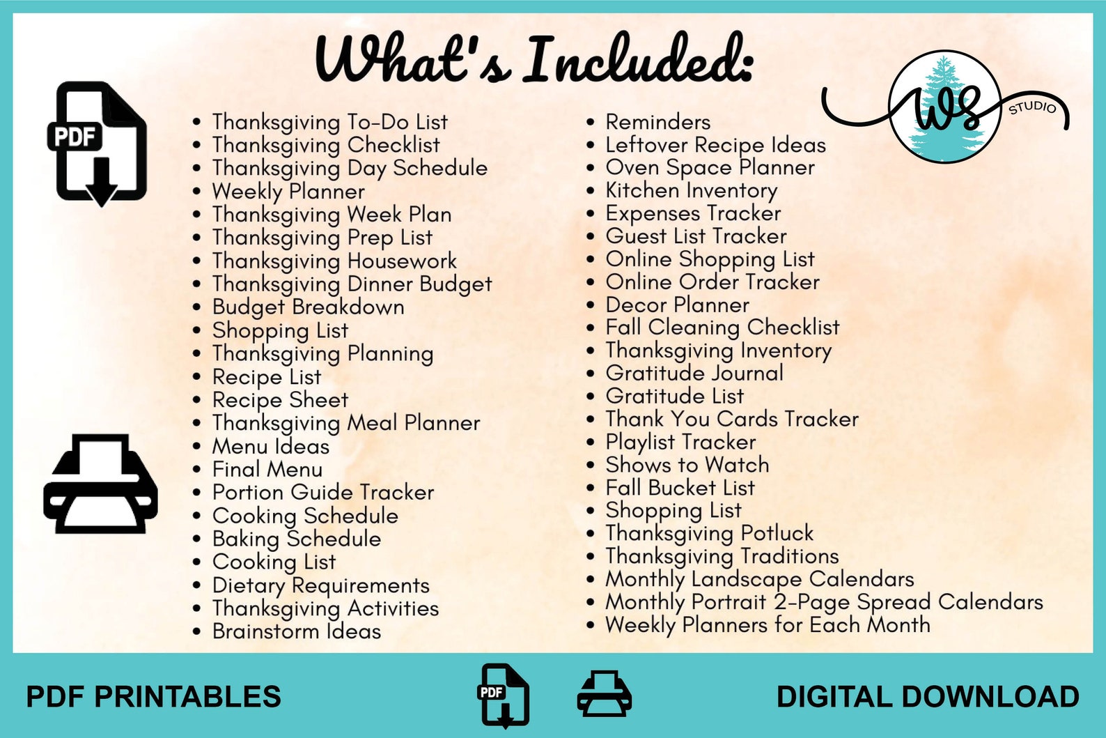 Printable Thanksgiving Planner: Meal Prep, Budget, & Guest List ...
