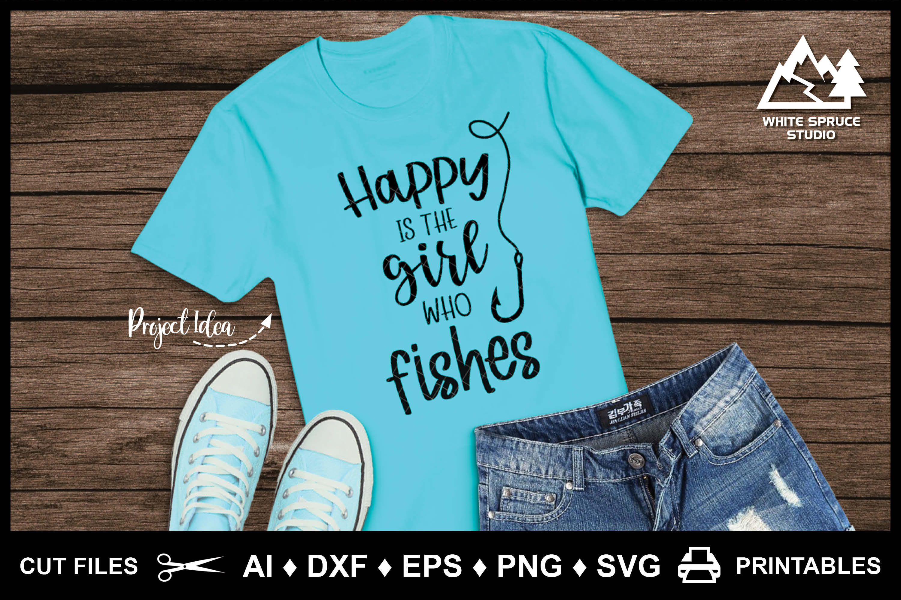 Fisch Logo SVG Fisch Spruch SVG Fisch Zitat Happy Girl - Etsy.de