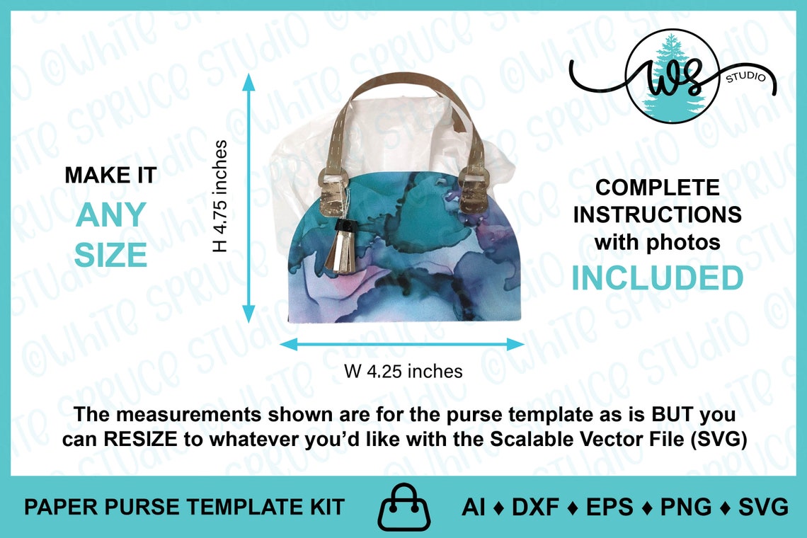 3D Paper Purse SVG Paper Purse Template Svg Paper Gift Box - Etsy