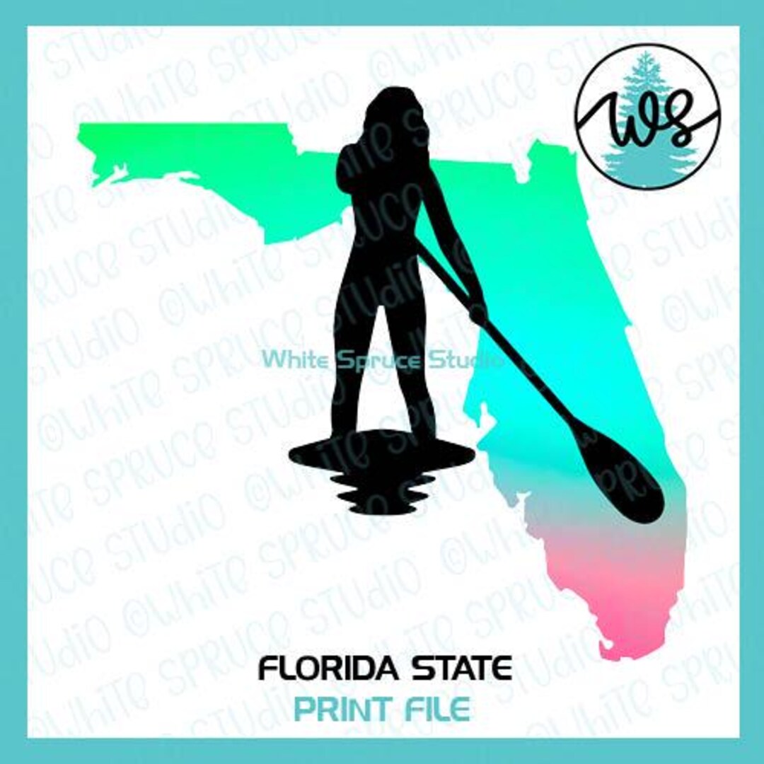 SUP Woman Florida State Printable PNG, SUP Sublimation Png, Paddle ...