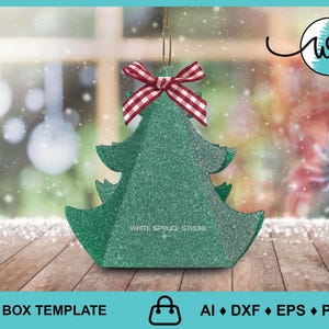 3D Christmas Tree Gift Box SVG: Paper Treat Box Template (digital ...