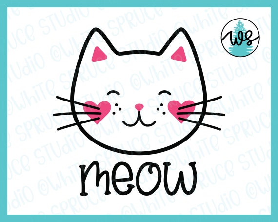 Cat Logo SVG Cat Cut File Meow SVG Cat Face Svg Funny Pet - Etsy