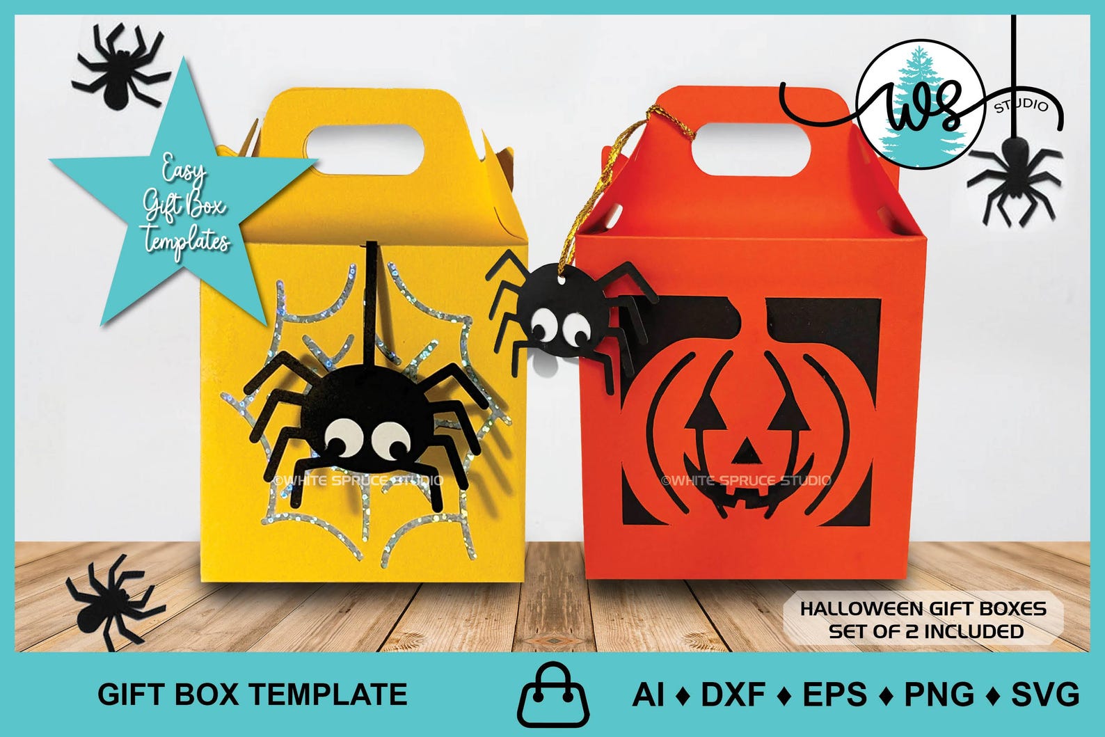 Halloween Gift Box Set, Halloween Treat Bag, Paper Gift Box, Halloween ...