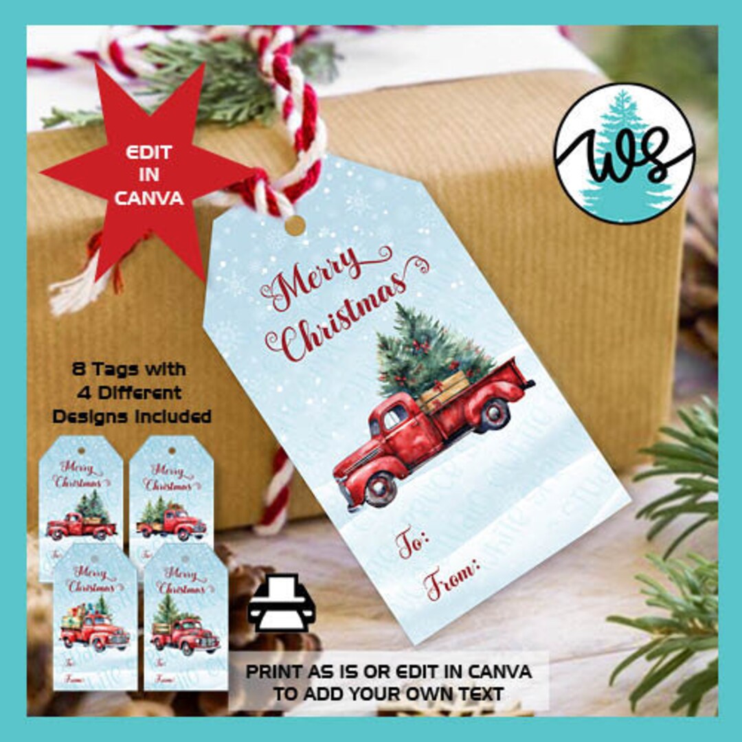 Editable Christmas Gift Tag, Printable Christmas Gift Tags, Printable ...