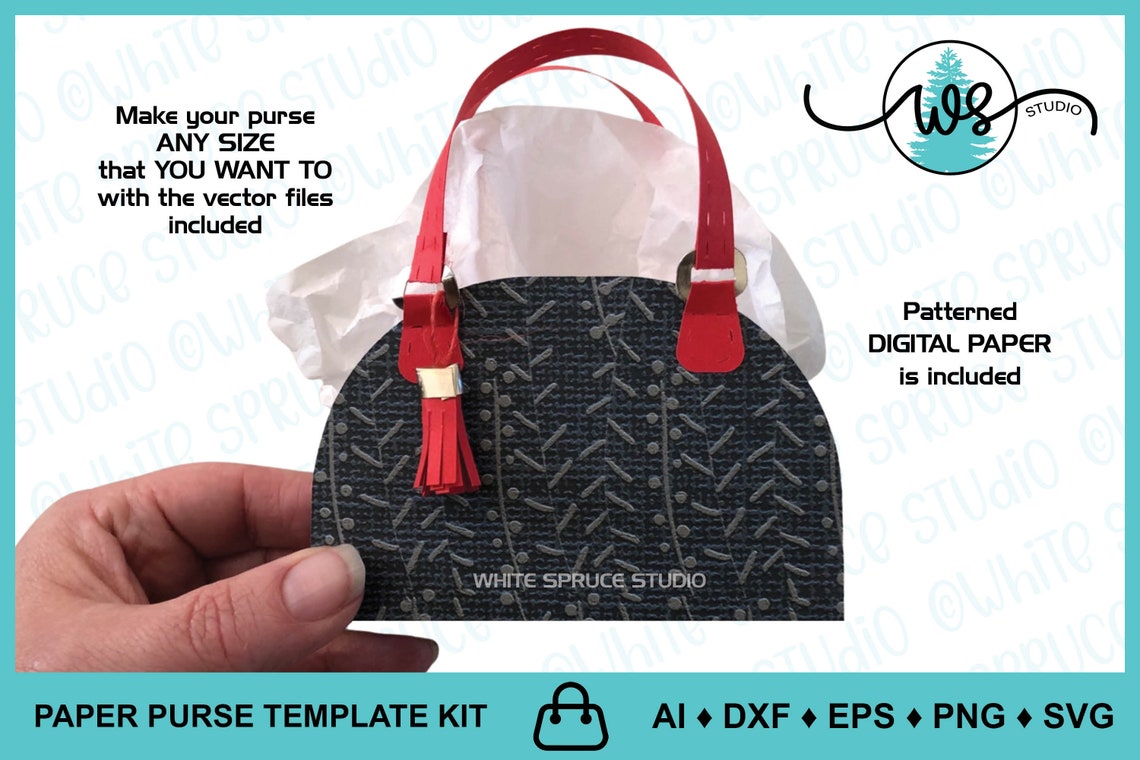 3D Paper Purse SVG Paper Purse Template Svg Paper Gift Box - Etsy