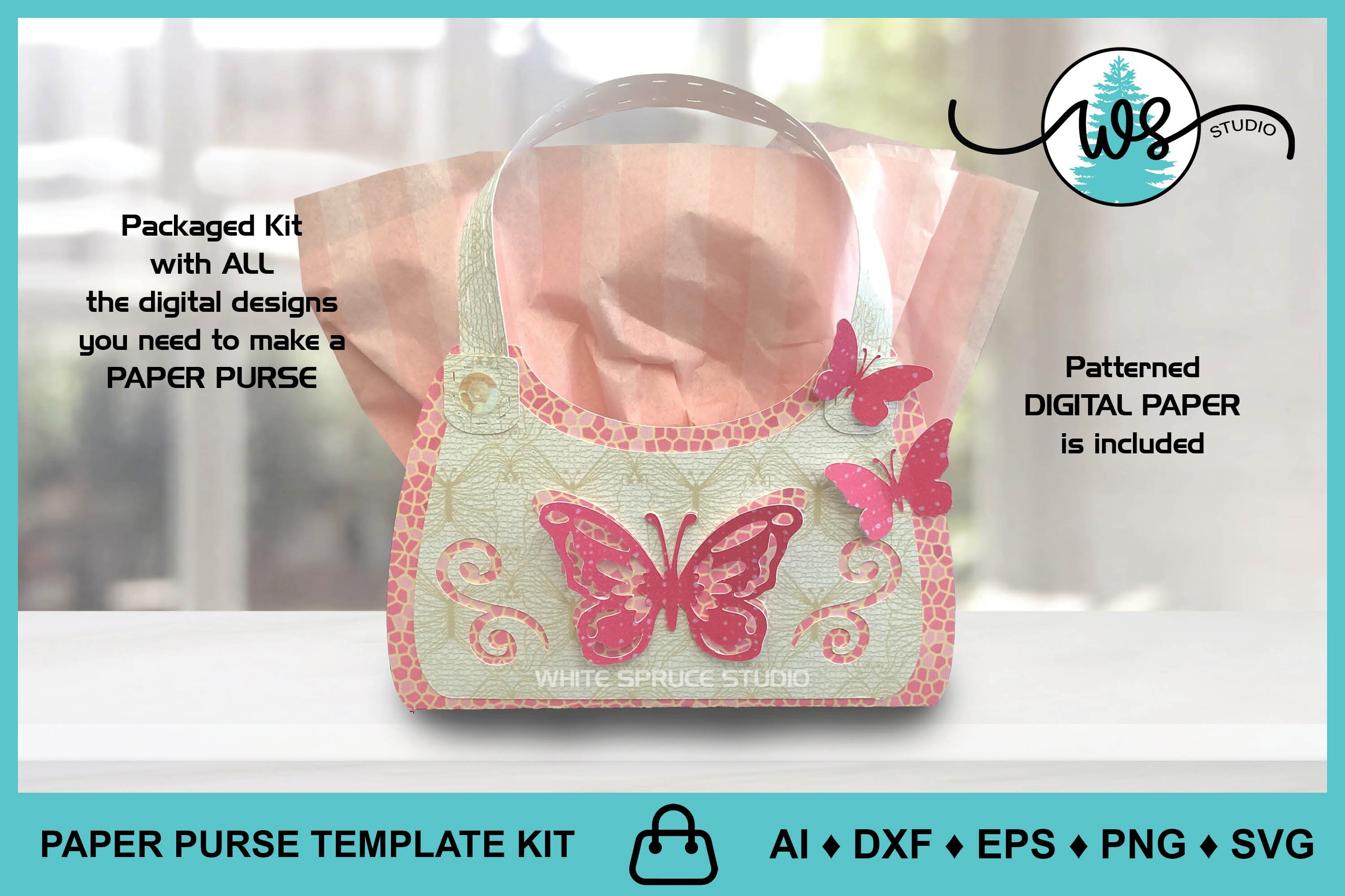 3D Paper Purse SVG Paper Purse Template Svg 3D Butterfly - Etsy