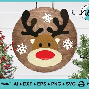 Reindeer Face SVG, Christmas Clip Art (digital Download) - Etsy