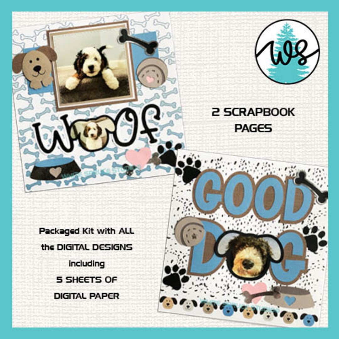 Dog Scrapbook Page SVG, Dog Lover Scrapbook Page, Puppy Dog Scrapbook ...