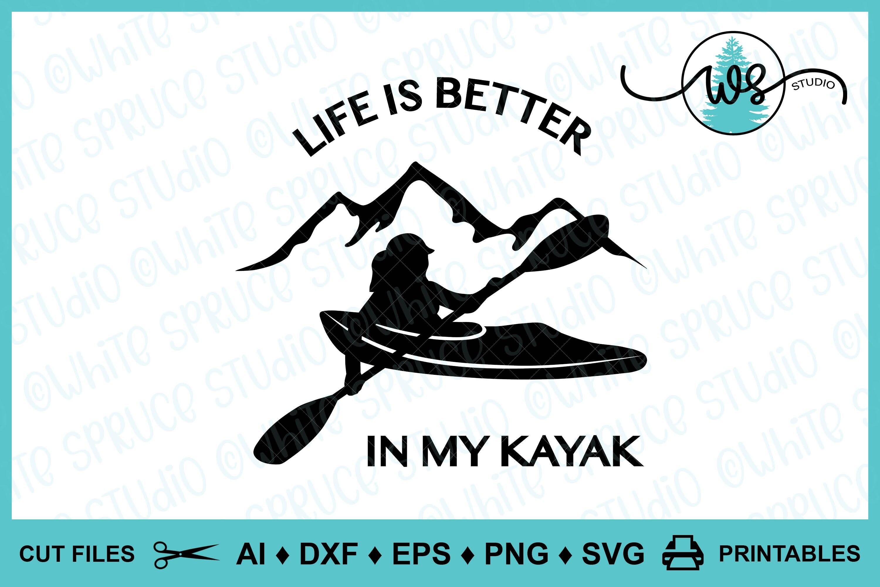 Kayak Logo SVG Kayak Saying Life is Better in My Kayak on - Etsy Canada