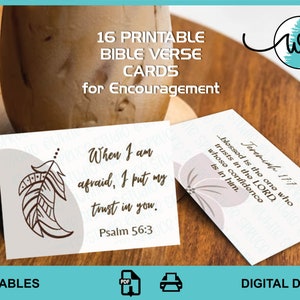 Printable Encouragement Bible Cards, Boho Print, Positive Affirmation ...