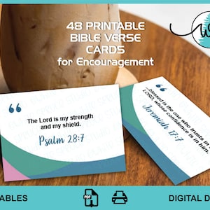 Printable Encouragement Bible Cards, Positive Affirmation Cards ...