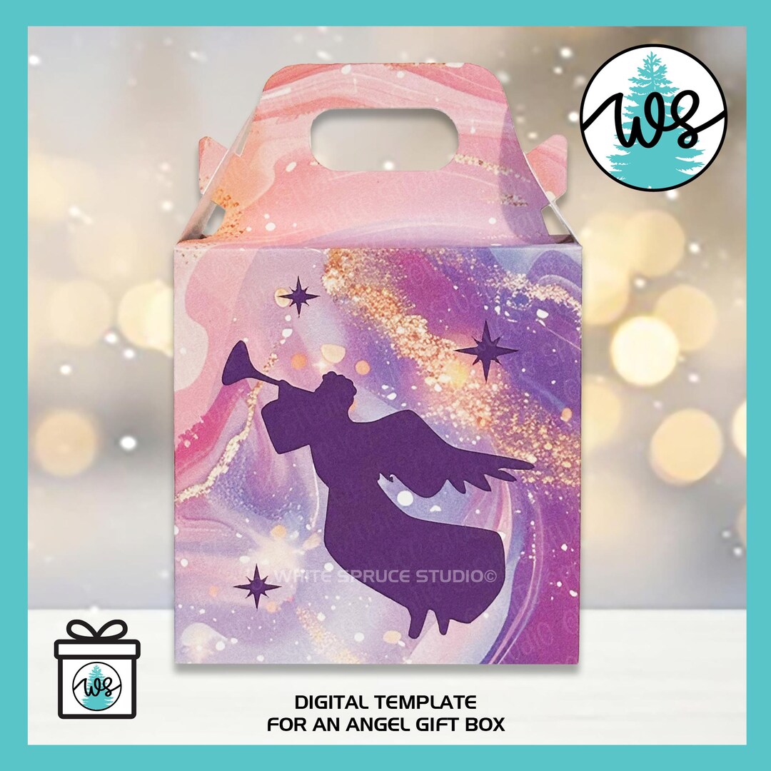 3D Angel Christmas Gift Box SVG: Paper Treat Holder (digital Download ...