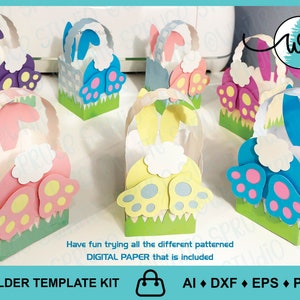 Easter Treat Holder SVG, Easter Bunny Basket Svg, 3D Bunny Svg, Paper ...