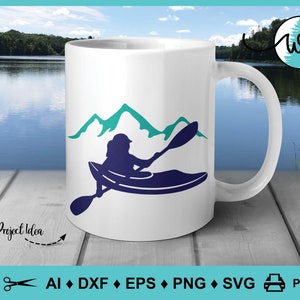 Kayak Logo SVG, Kayak Girl Mountains SVG, Kayak Girl Svg, Kayak Woman ...