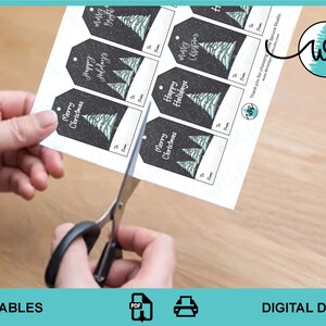 Printable Christmas Gift Tag, Chalkboard Christmas Gift Tag, Merry ...