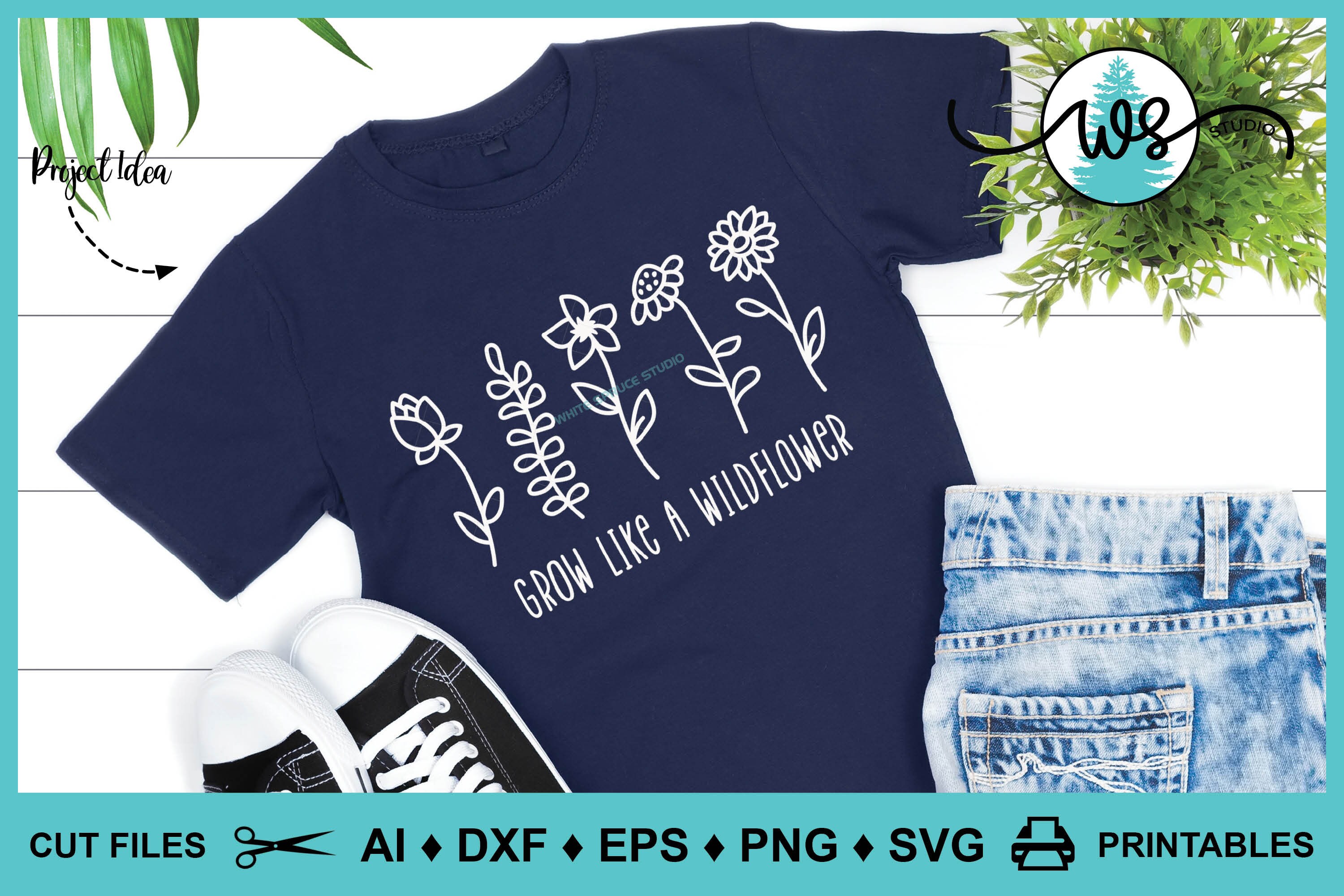 Wildflower SVG Wildflower Cut File Grow Like a Wildflower - Etsy