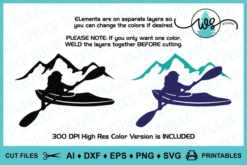 Kayak Logo SVG Kayak Girl Mountains SVG Kayak Girl Svg - Etsy