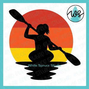 Kayak Logo SVG, Kayak Svg, Kayak Silhouette, Woman Kayak SVG, on the ...