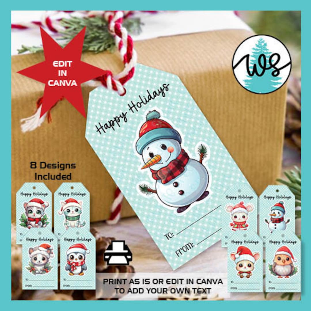 Editable Christmas Gift Tag Printable Christmas Gift Tags - Etsy