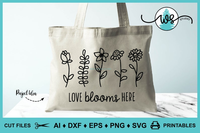 Wildflower SVG Wildflower Cut File Love Blooms Here Svg - Etsy