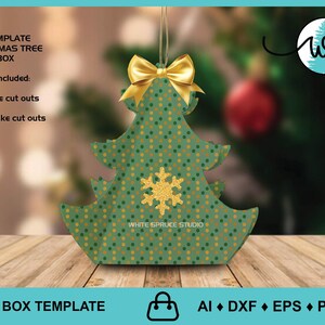 3D Christmas Tree Gift Box SVG: Paper Treat Box Template (digital ...