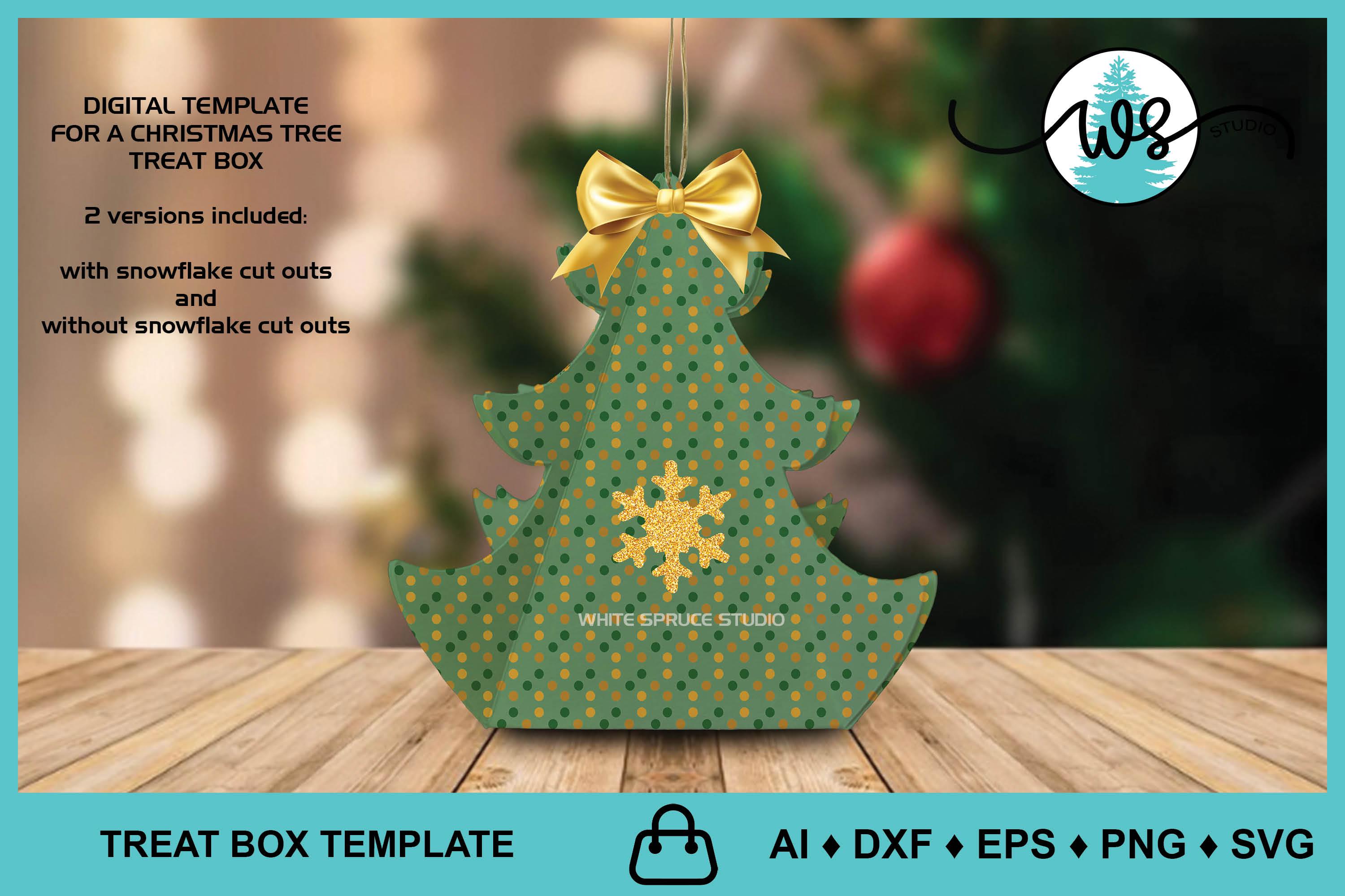 3D Christmas Tree Gift Box SVG: Paper Treat Box Template (digital ...