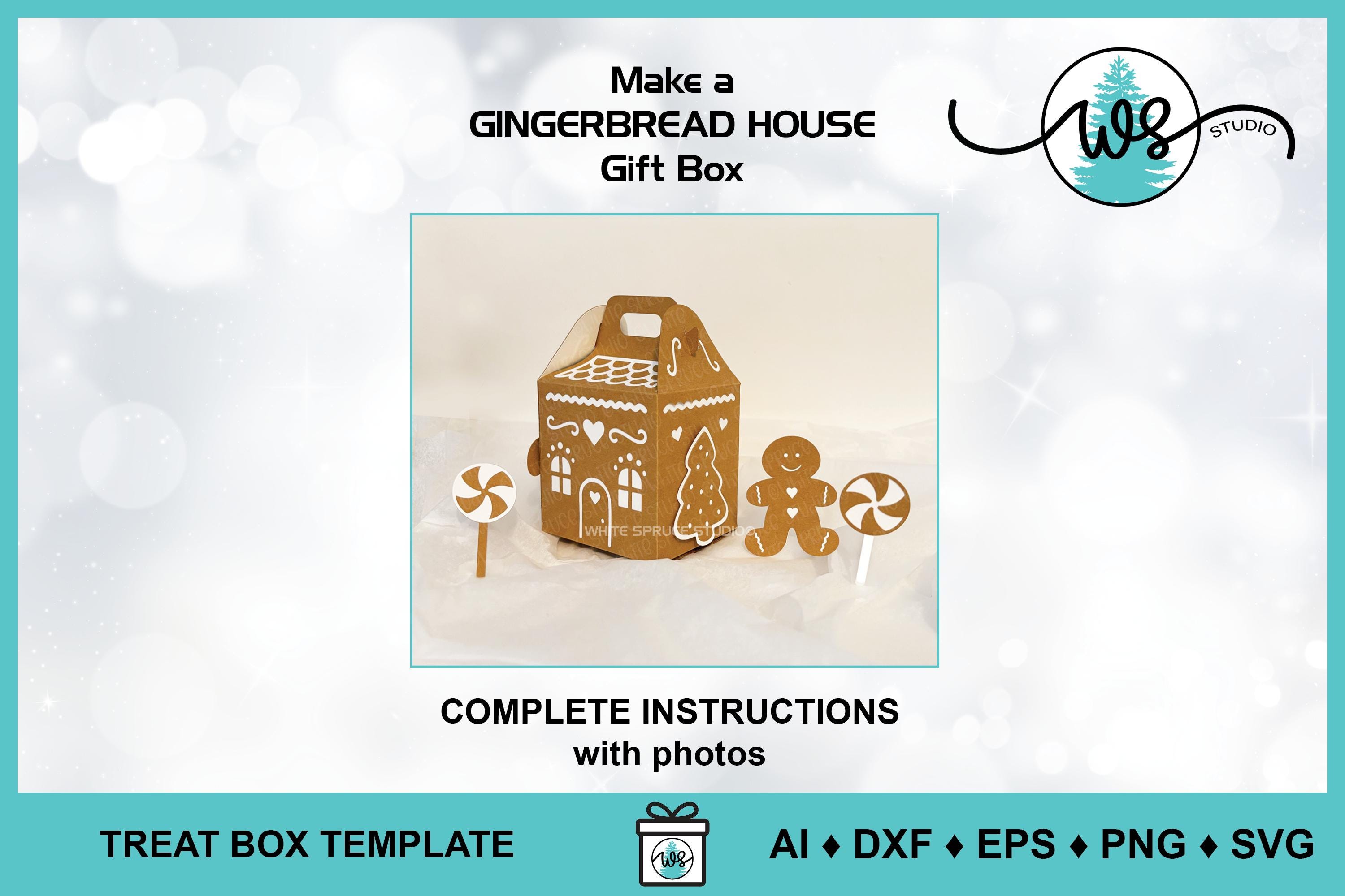 3D Gingerbread House Gift Box SVG Template (digital Download) - Etsy
