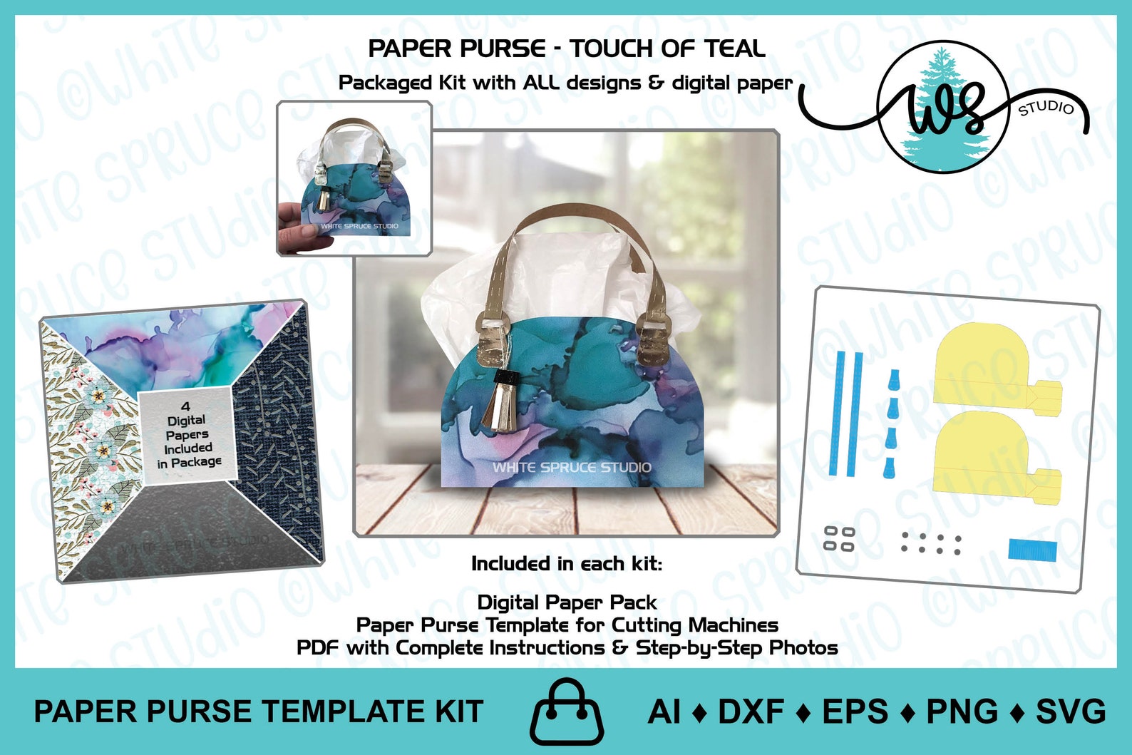 3D Paper Purse SVG Paper Purse Template Svg Paper Gift Box - Etsy