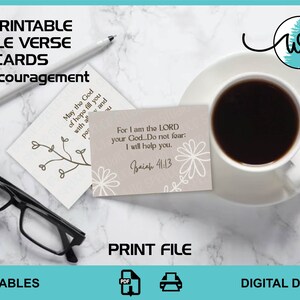 Printable Encouragement Bible Cards, Boho Print, Positive Affirmation ...