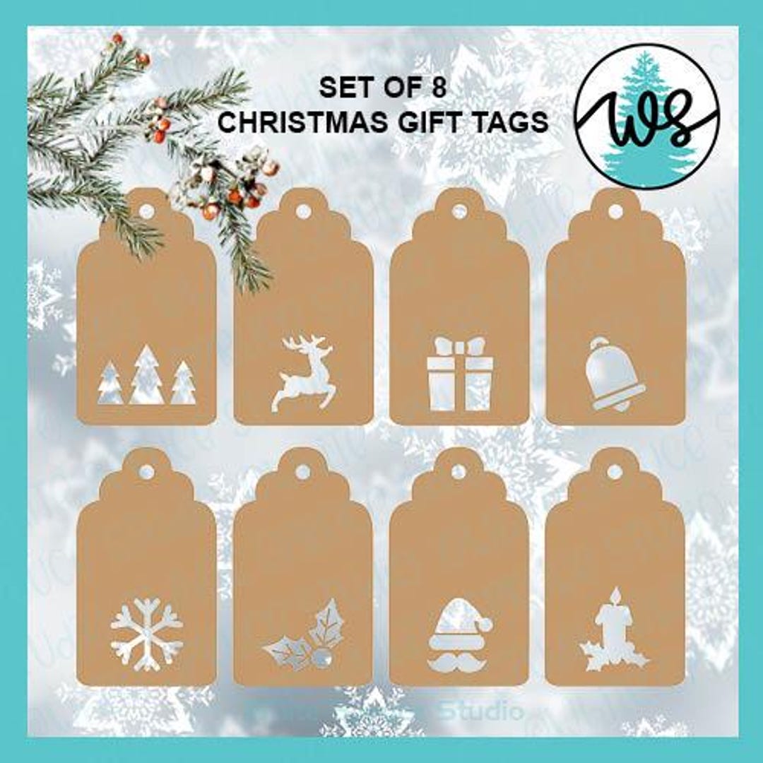 Christmas Gift Tag Bundle, Reindeer Gift Tag, Candle Gift Tag, Holiday ...